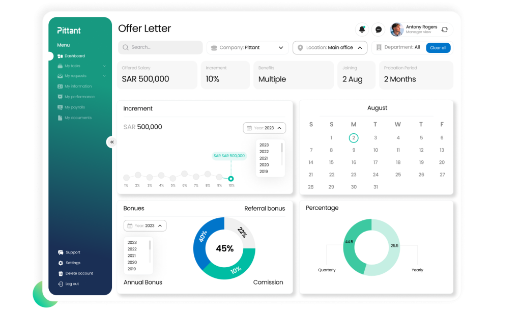 Generate Offer Letter for Employees in Saudi Arabia | Pittant